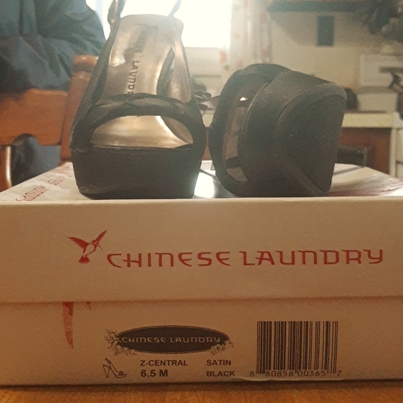 Chinese Laundry | Shoes | Satin Black Platform Shoes Size 65 Chinese ...